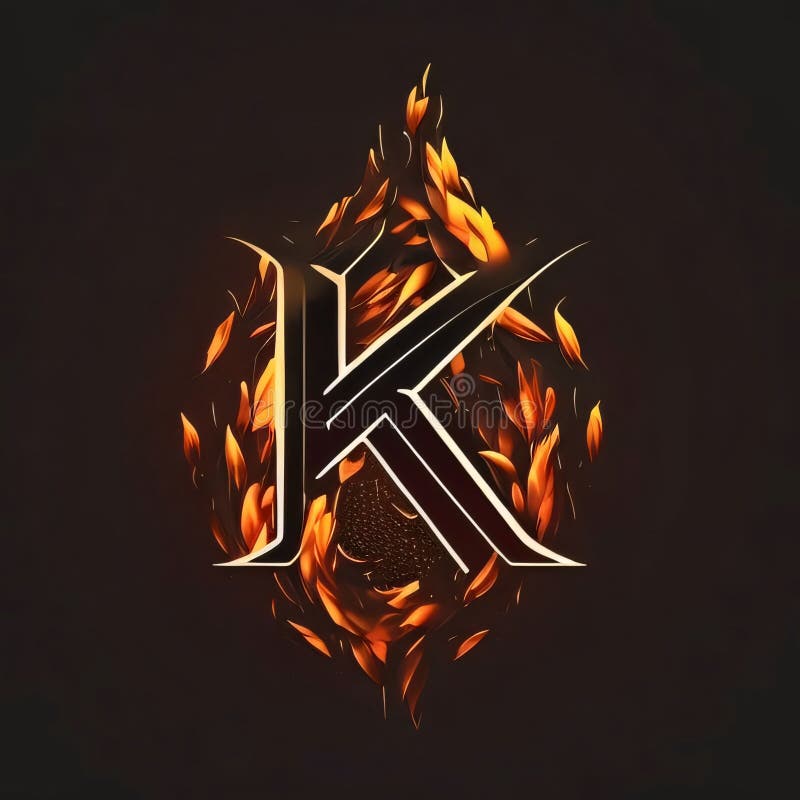 Letter K in the Form of a Fire Flame. Vector Illustration Stock ...
