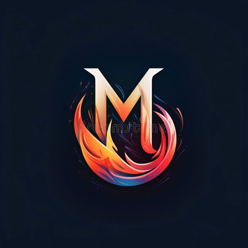 Letter M with Fire Flames, Vector Design Template Elements for Your ...