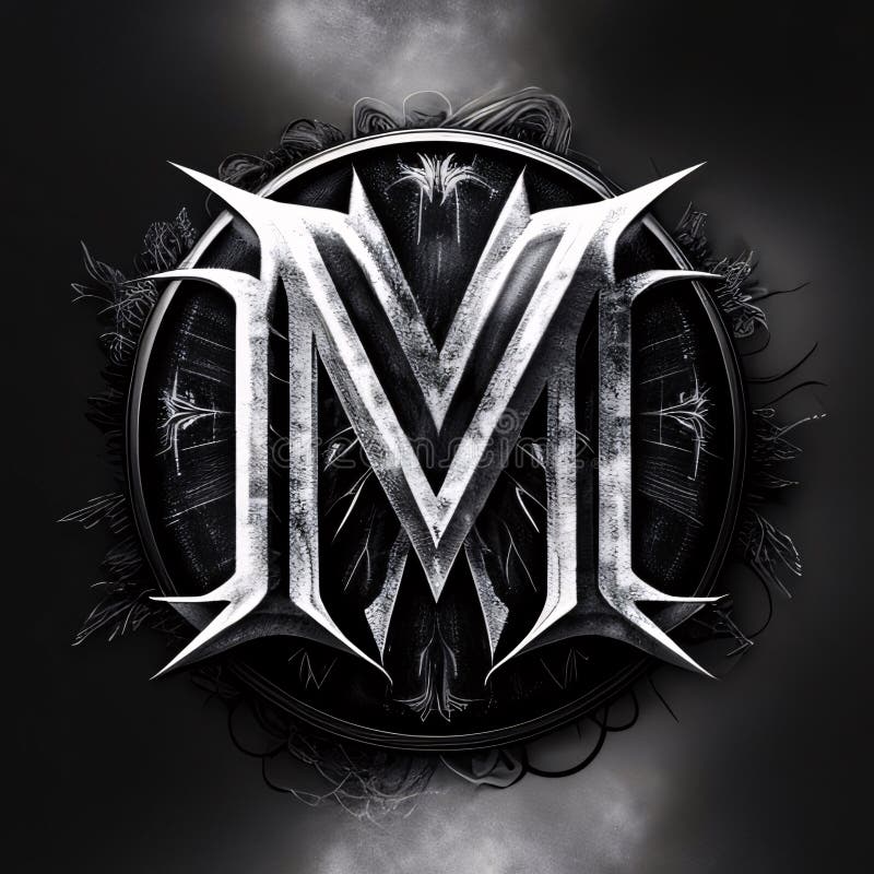The Letter M in the Gothic Style on a Dark Background. 3d Rendering ...