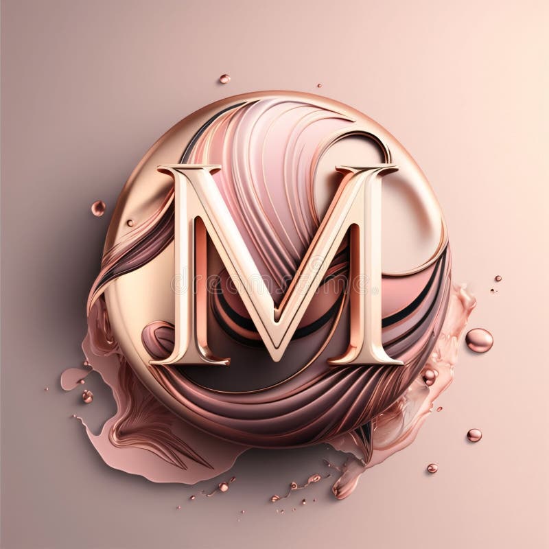 Letter M with Liquid Chocolate, 3d Rendering. Computer Digital Drawing ...