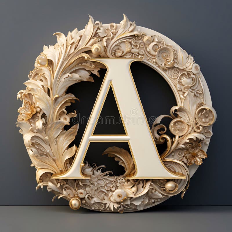 Luxury Letter a in the Form of a Decorative Frame. 3d Rendering Stock ...