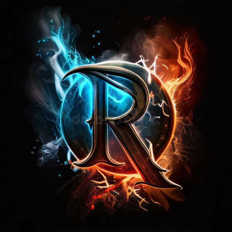 Symbol of the Letter R in the Form of a Fire Stock Illustration ...