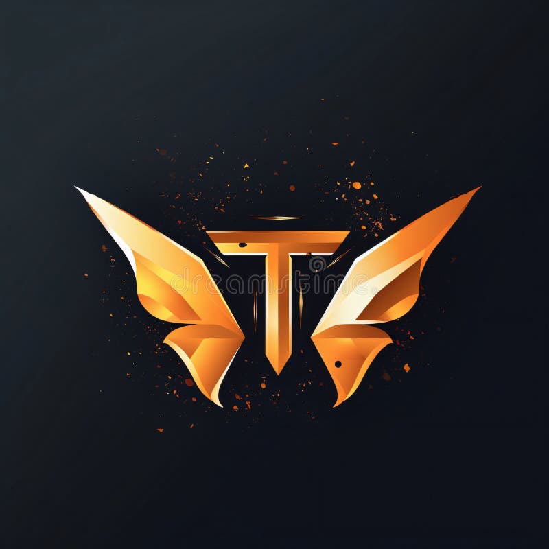 Vector Illustration of the Abstract Letter T in the Form of Wings Stock ...