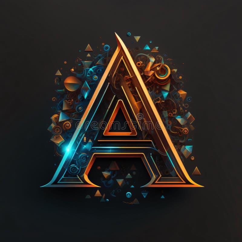 Vector Illustration of Letter a in the Form of Colorful Geometric ...