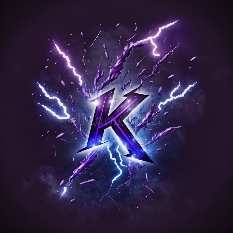 Vector Illustration of a Lightning Bolt in the Form of a Letter K Stock ...