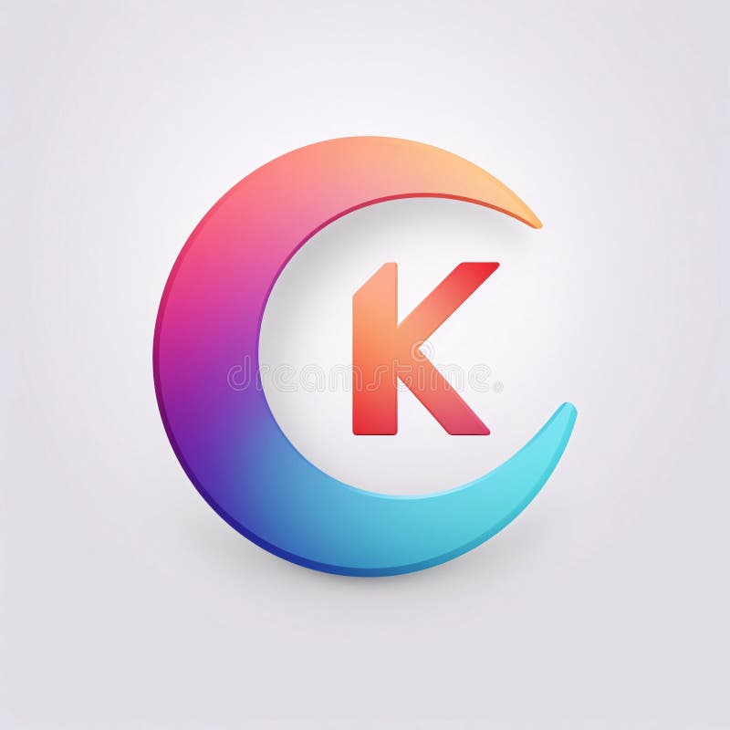 Vector Illustration of Modern Moon Icon with Letter K for Web and ...