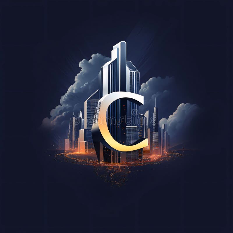 Vector Illustration of Modern Skyscrapers in the Night City. Elements ...