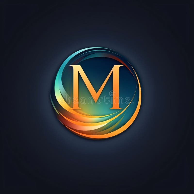 Vector Set of Abstract Icons Based on the Letter M, Blue and Orange ...