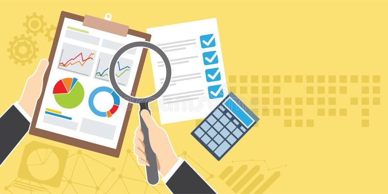 Graphic Analysis with Document Stock Vector - Illustration of icon ...