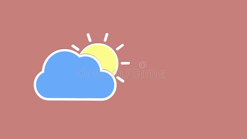 Graphic Animation of the Sun Behind a Cloud with an Empty Space To ...