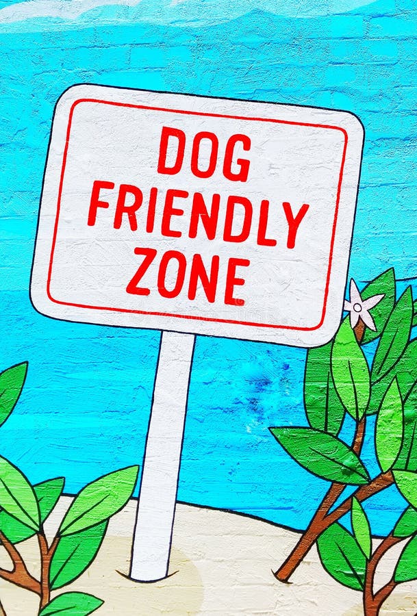 Graphic Art of a Dog Friendly Zone Sign Stock Photo - Image of sign ...