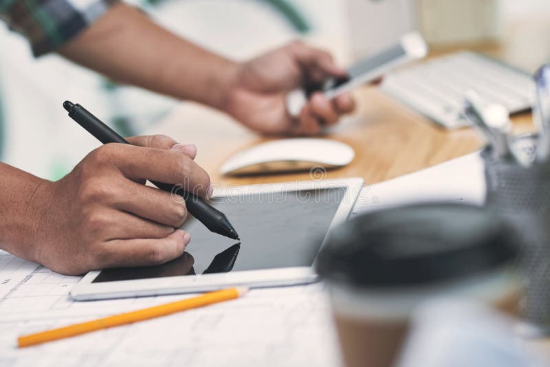 Graphic artist at work stock image. Image of working - 73034063