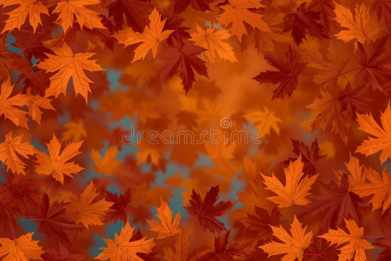 Graphic Autumn Simple Style Showcasing Maple Leaves in Diverse Sizes ...