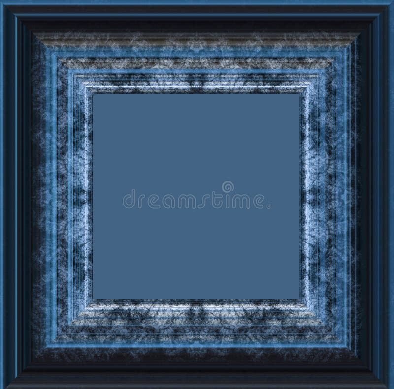 Graphic Background with Old Blue Empty Frame Stock Image - Image of ...