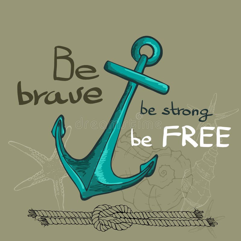 Graphic banner with anchor stock vector. Illustration of symbol - 61168507