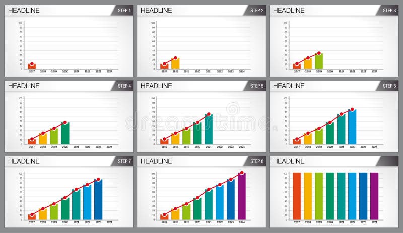 Graphic of 8 Bars of Different Colors. Stock Vector - Illustration of ...