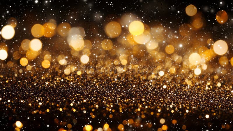 A Graphic Black and Gold Background with Abstract Luxurious Glitter ...