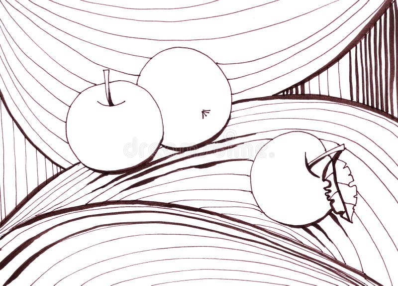 Three apples stock vector. Illustration of food, fruit - 12777184