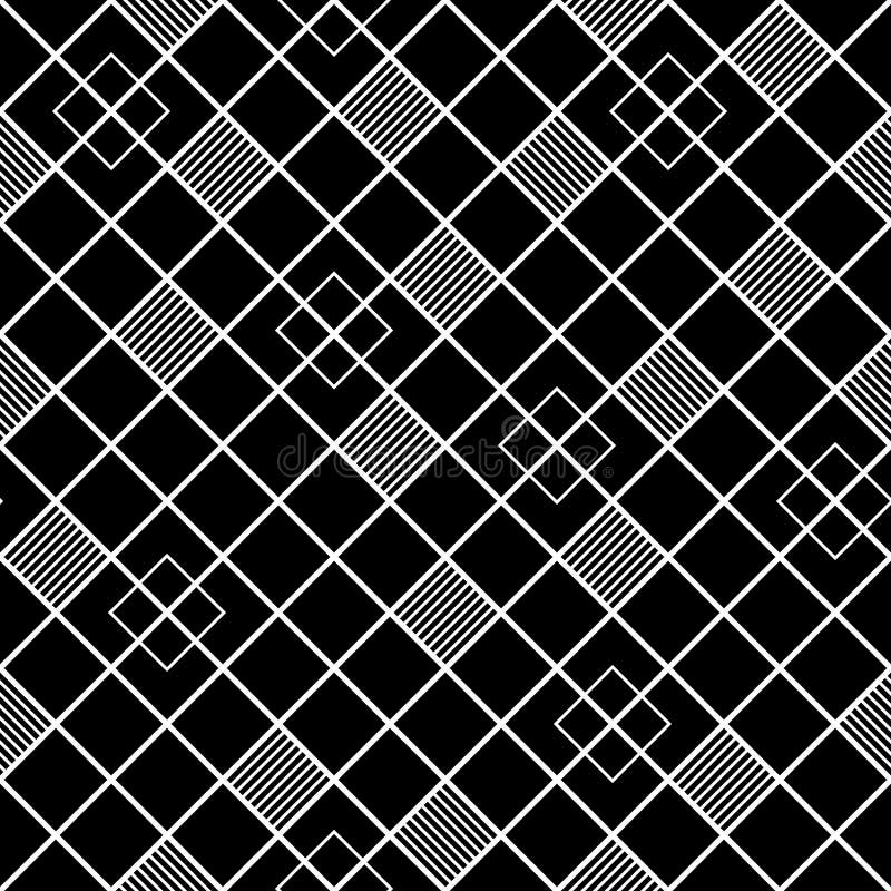 Square Grid and Lines Seamless Pattern Stock Vector - Illustration of ...