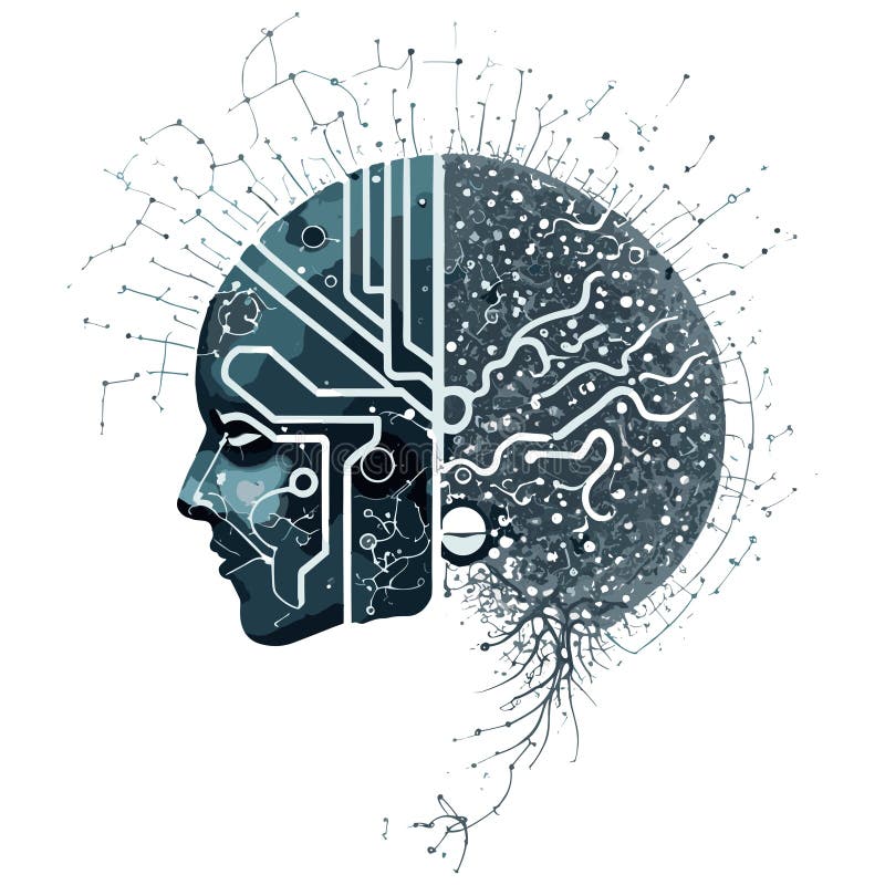 Graphic Brain As Computer Chip Artificial Intelligence Stock ...