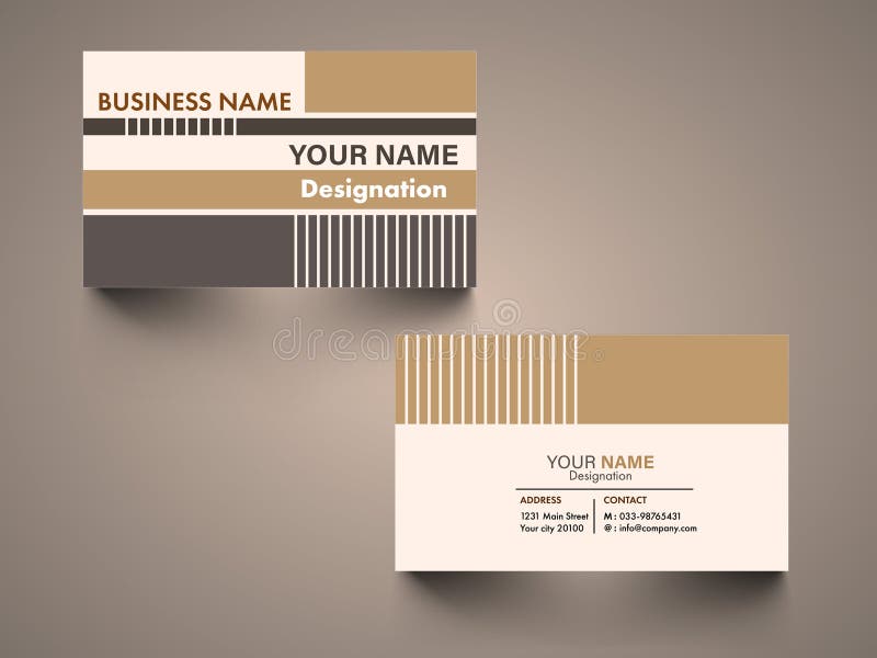 Graphic Business Card Design with Double-Side Presentation on Brown ...