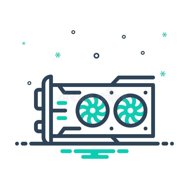 VGA Graphic Card Silhouette. Black and White Icon Design Element on ...