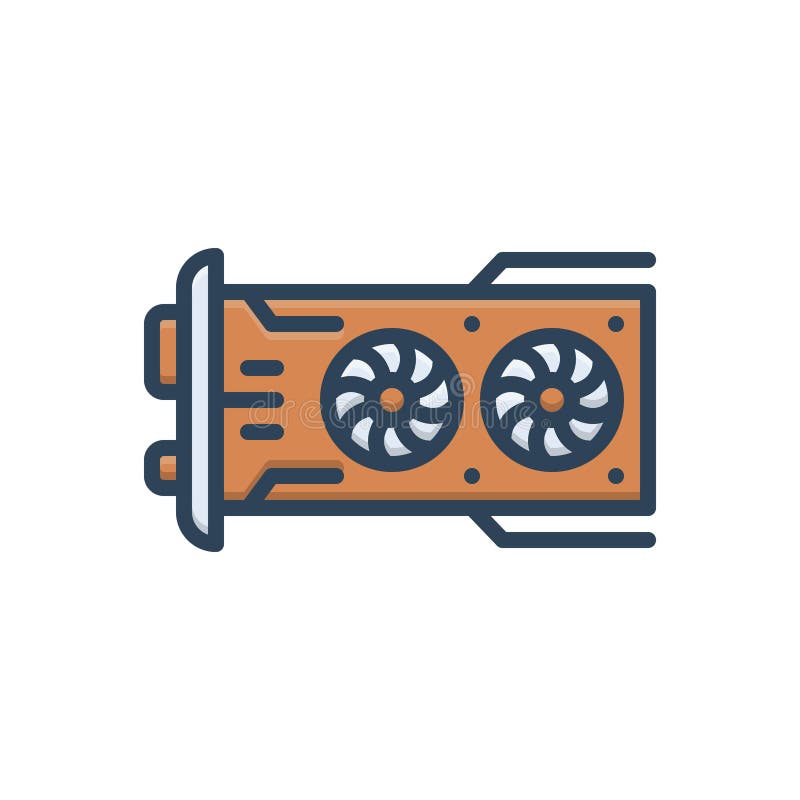 Color Illustration Icon for Graphic Card, Card and Video Stock ...