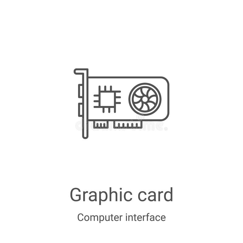 Graphic Card Icon Vector from Computer Interface Collection. Thin Line ...