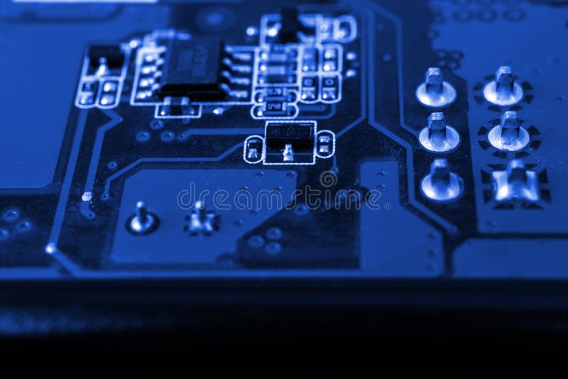 Graphic Card. Part of Blue Graphic Card As Background. Technology and ...