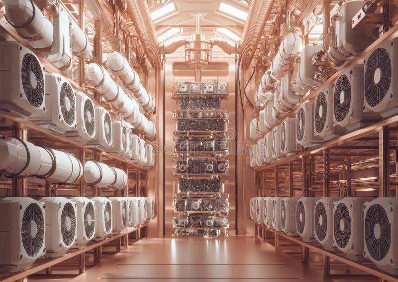 Graphic Card Rack in Warehouse with Mining Farm Stock Image - Image of ...