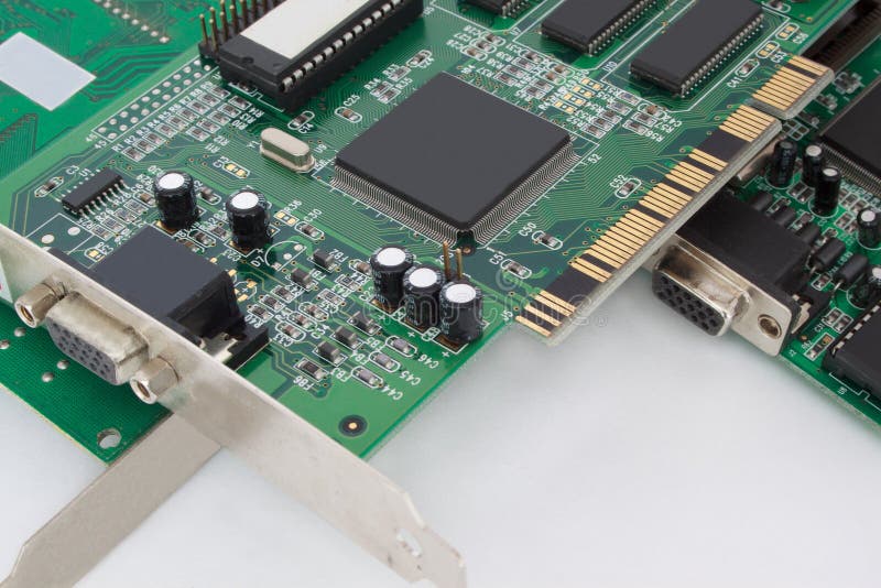 Two Graphics Cards for a Personal Computer. Stock Photo - Image of ...