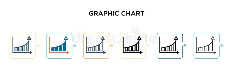 Graphic Chart Vector Icon in 6 Different Modern Styles. Black, Two ...