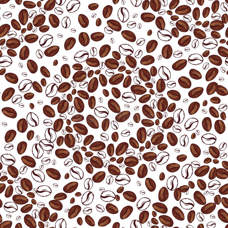 Graphic Coffee Beans. Vector Seamless Pattern. Page Design Stock Vector ...