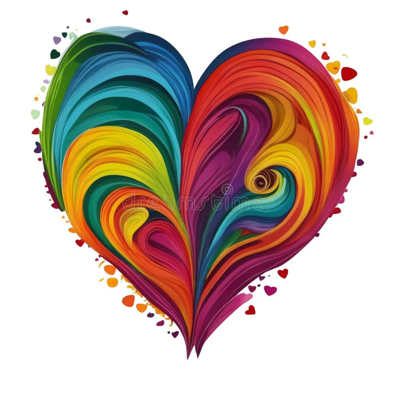 Graphic Colorful Heart on White Background Stock Illustration ...