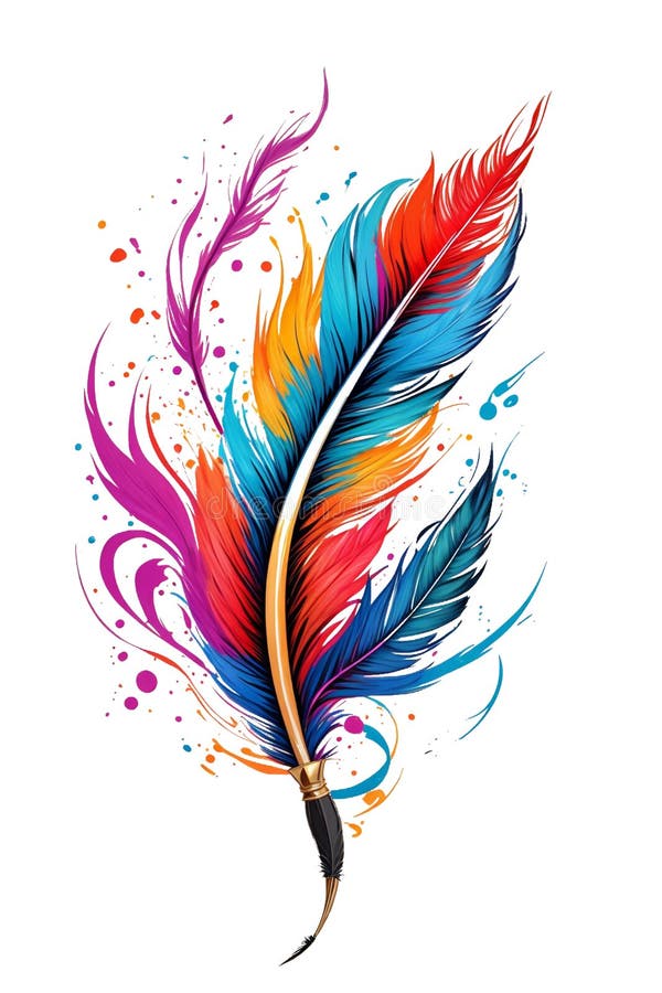 Peacock Feather Pen Writing Stock Illustrations – 518 Peacock Feather ...