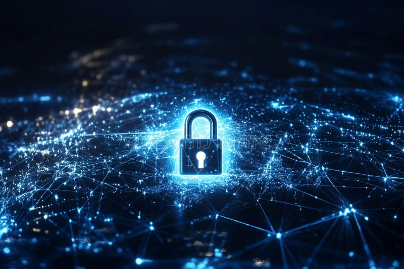 Graphic Concept of Digital Lock on the Background of the Global ...