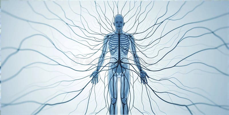 Graphic Conceptual Illustration of the Nervous System in Humans with ...