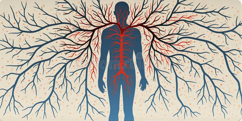 Graphic Conceptual Illustration of the Nervous System in Humans with ...