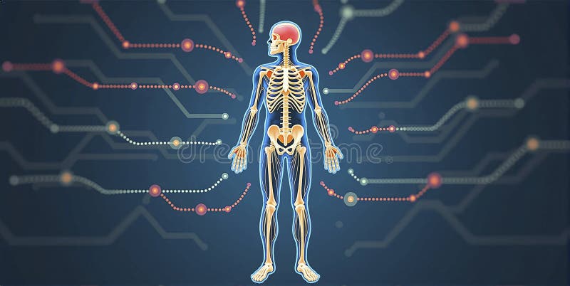 Graphic Conceptual Illustration of the Nervous System in Humans with ...