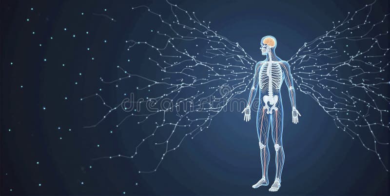 Graphic Conceptual Illustration of the Nervous System in Humans with ...
