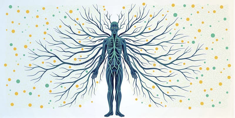 Graphic Conceptual Illustration of the Nervous System in Humans with ...