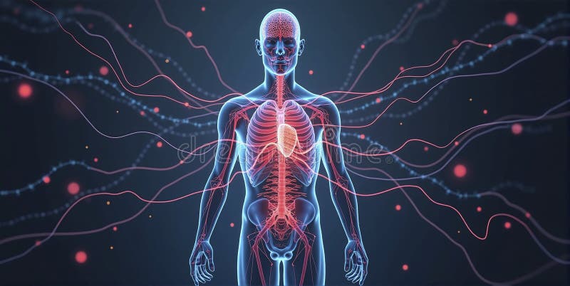 Graphic Conceptual Illustration of the Nervous System in Humans with ...