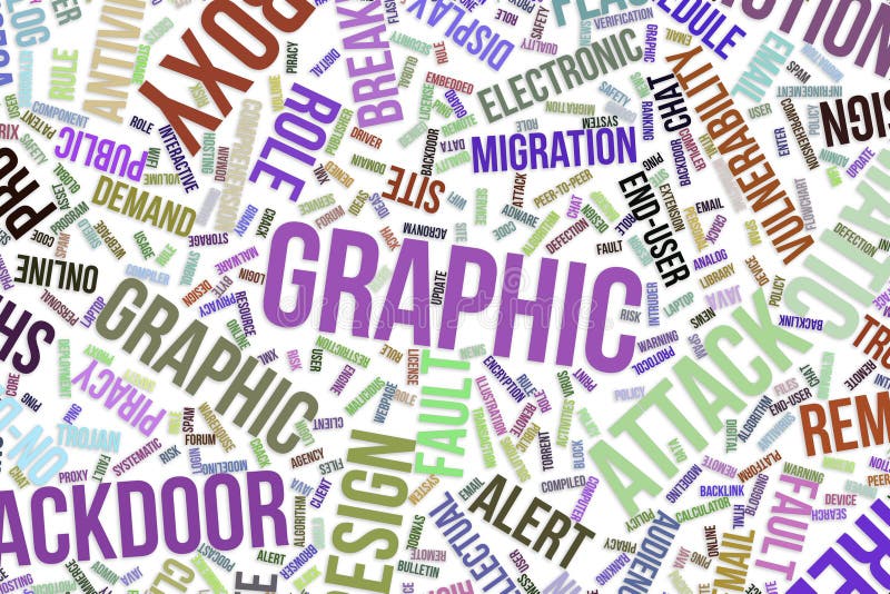 Graphic, Conceptual Word Cloud for Business, Information Technology or ...