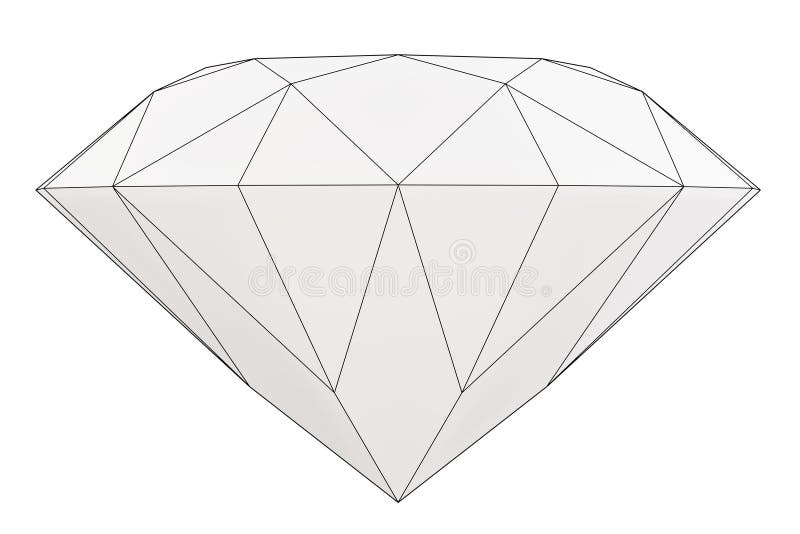 Graphic Contour Diamond Isolated on White Stock Photo - Illustration of ...