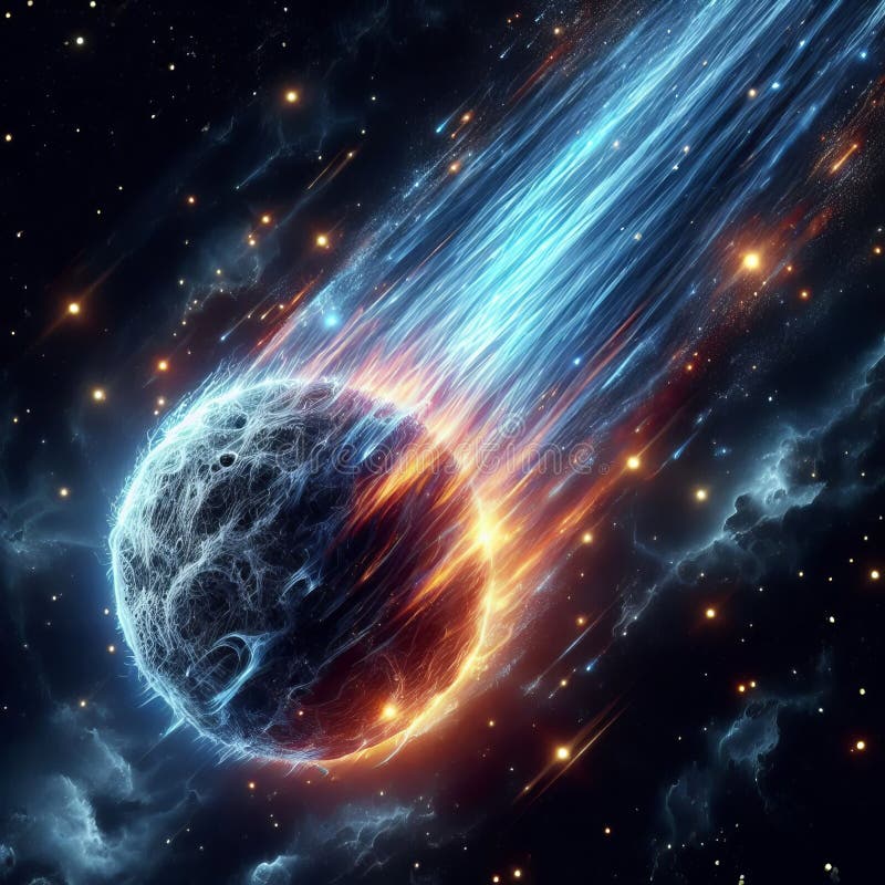 A Graphic of a Cosmic Comet Streaking through the Nigh Stock ...