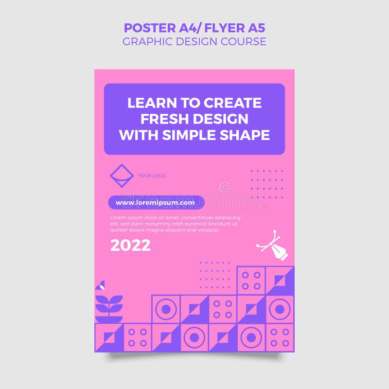 Graphic Course Poster A4 Template 02 Stock Vector - Illustration of ...