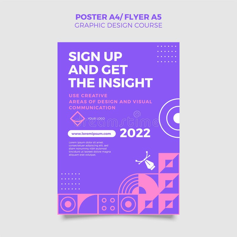 Graphic Course Poster A4 Template 03 Stock Vector - Illustration of ...