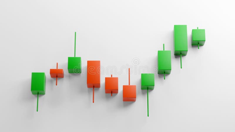 Graphic of 3D Candlestick in Stock Market, 3D Render Stock Illustration ...