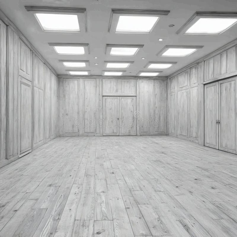 A Graphic in 3D Perspective Showing a Square Room Grid on a Plain ...