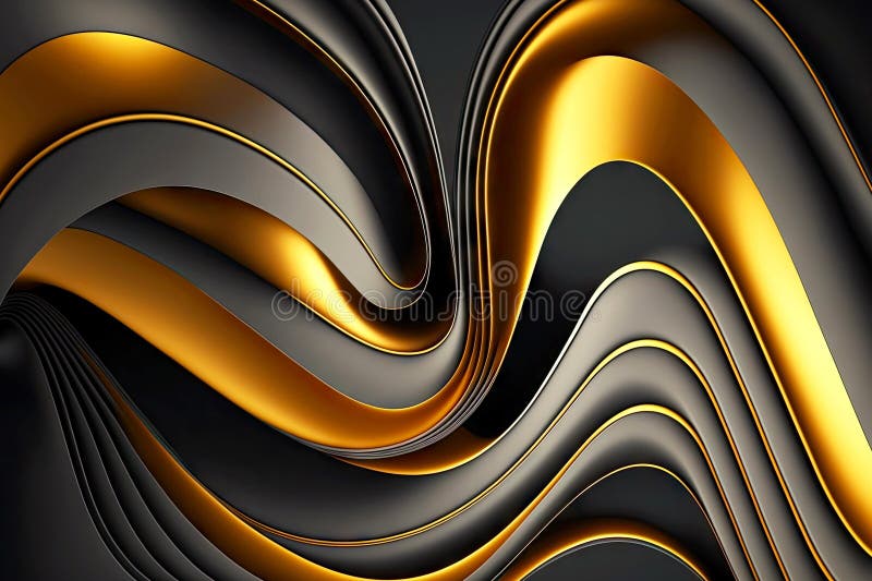 Graphic 3d Render Abstract Geometric Background in Form of Gray Golden ...